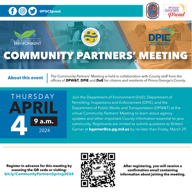 Spring 2024 Community Partners' Meeting | Prince George's County
