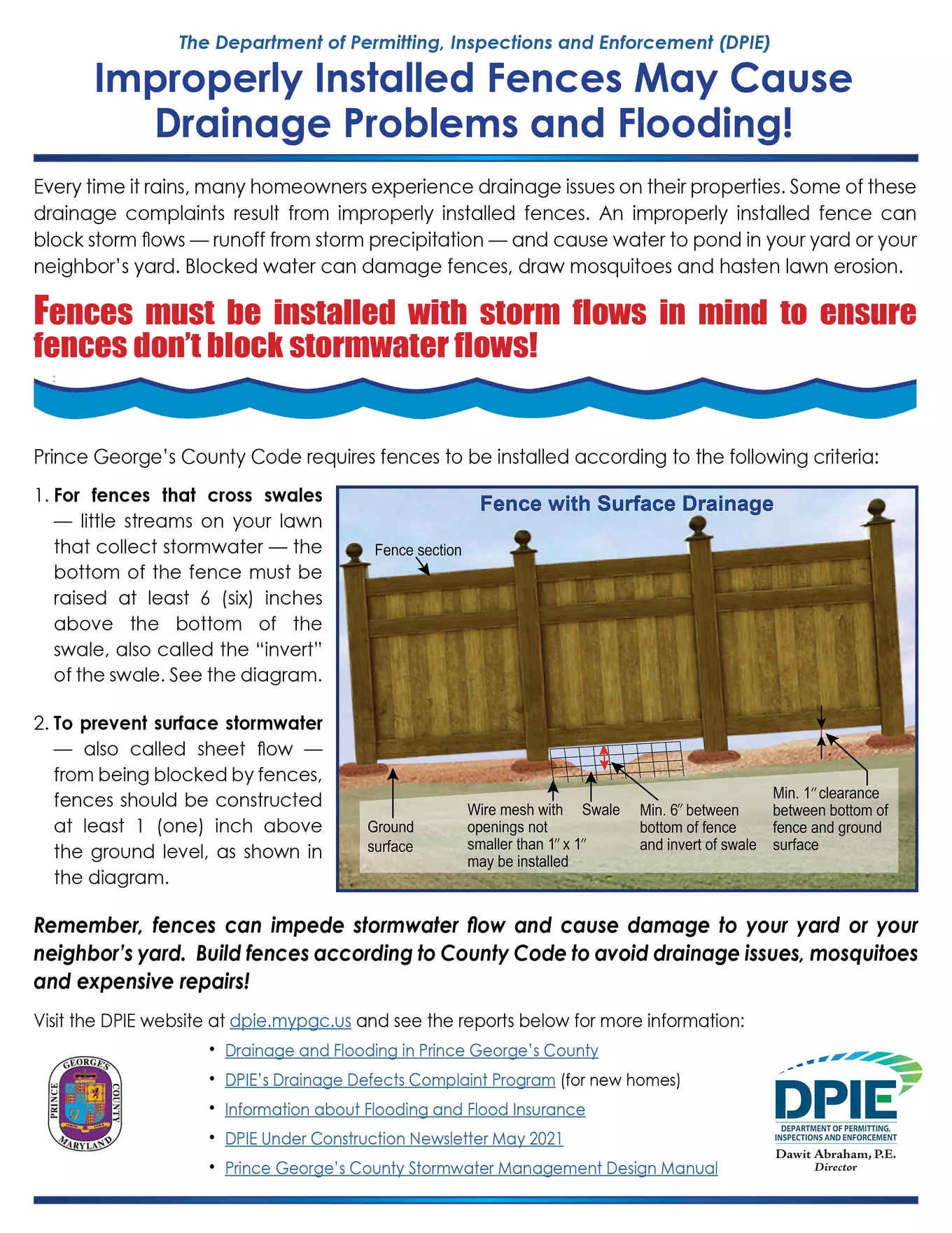 Drainage and Flooding | Prince George's County