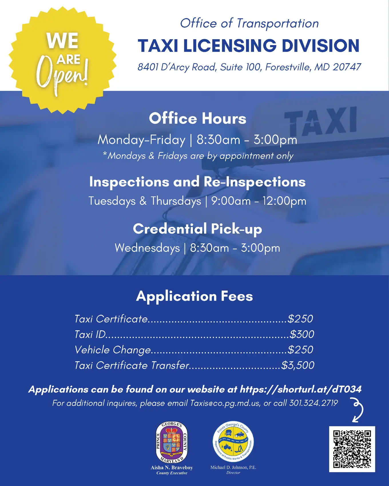 Taxi Licensing | Prince George's County