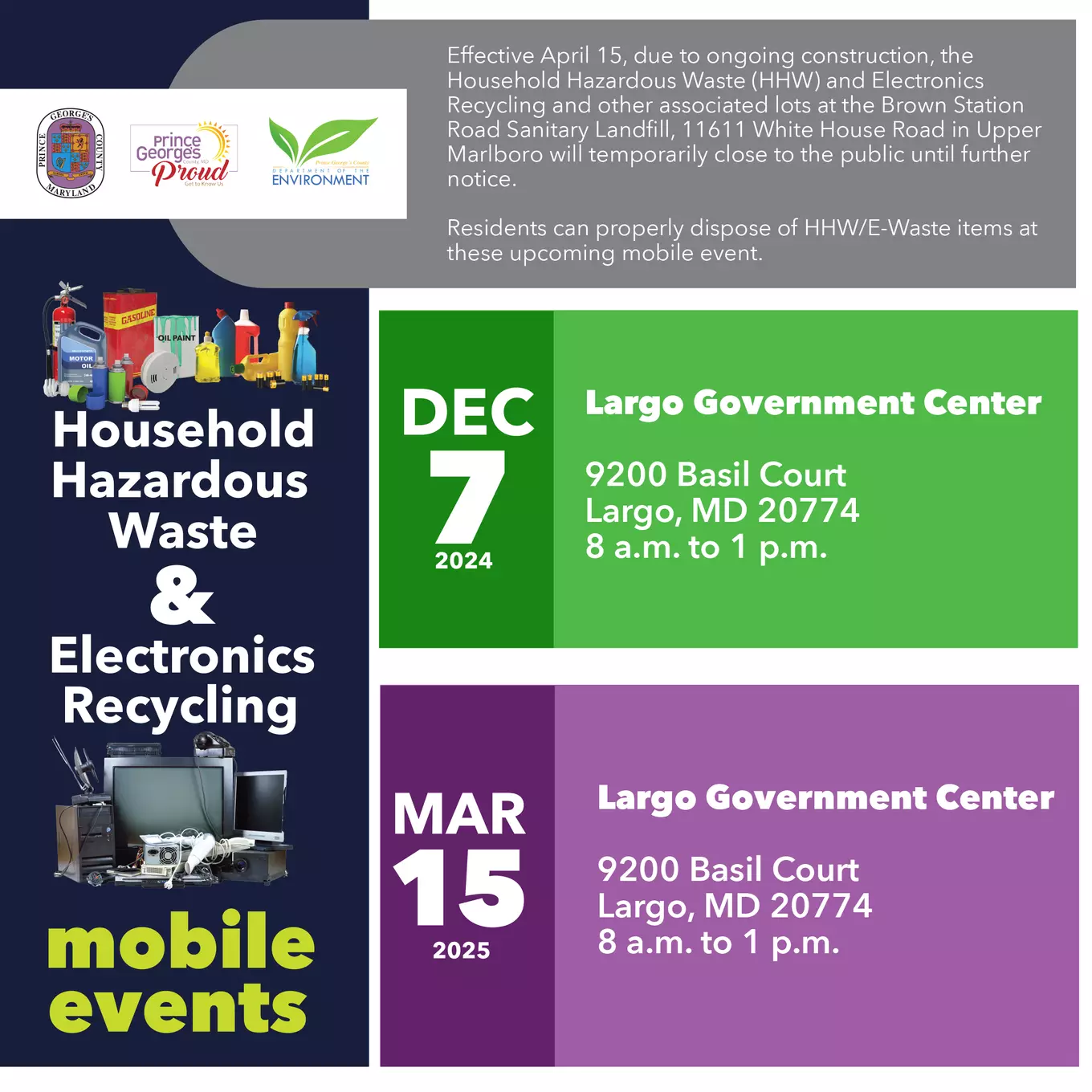 Household Hazardous Waste | Prince George's County
