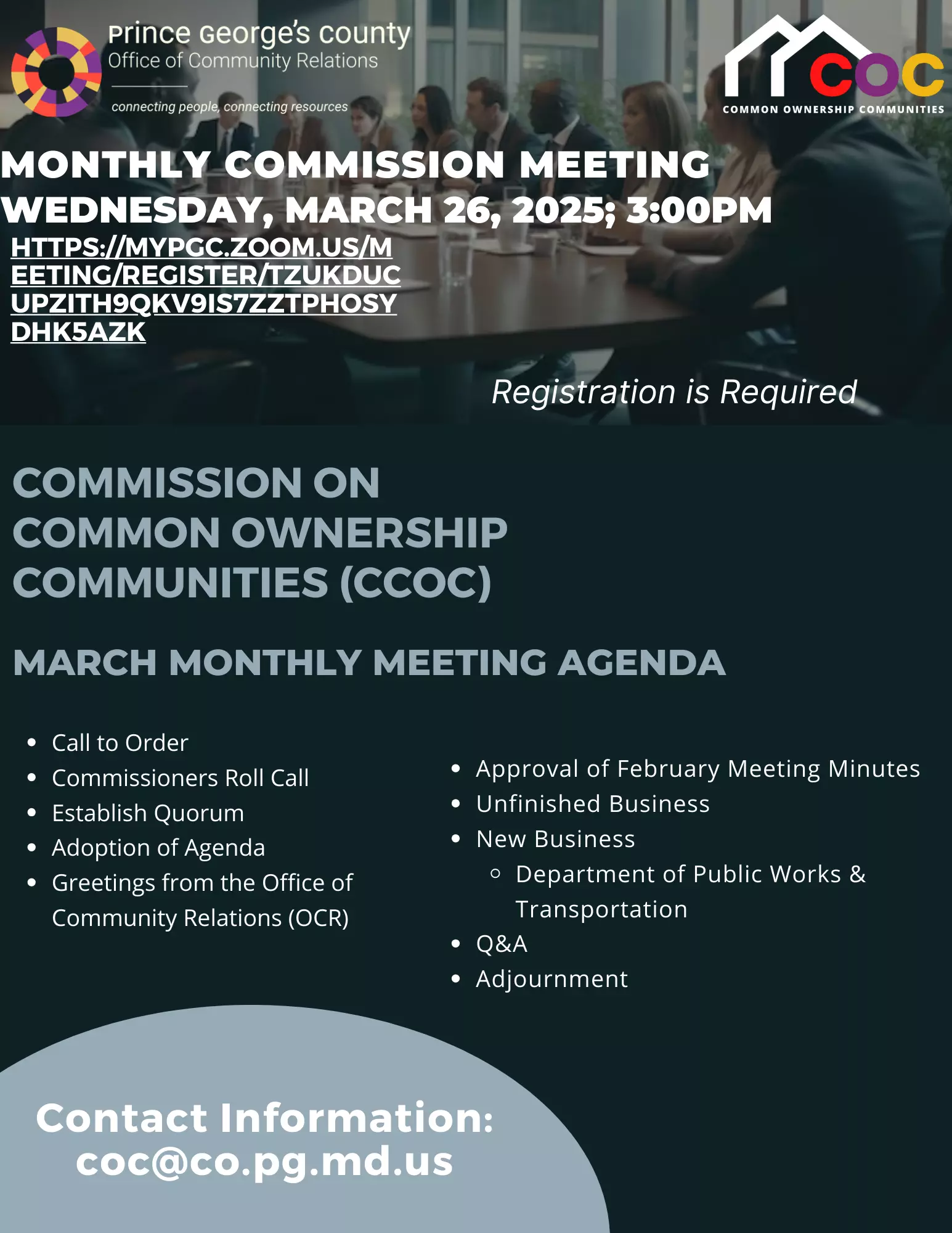 CCOC March Monthly Meeting | Prince George's County