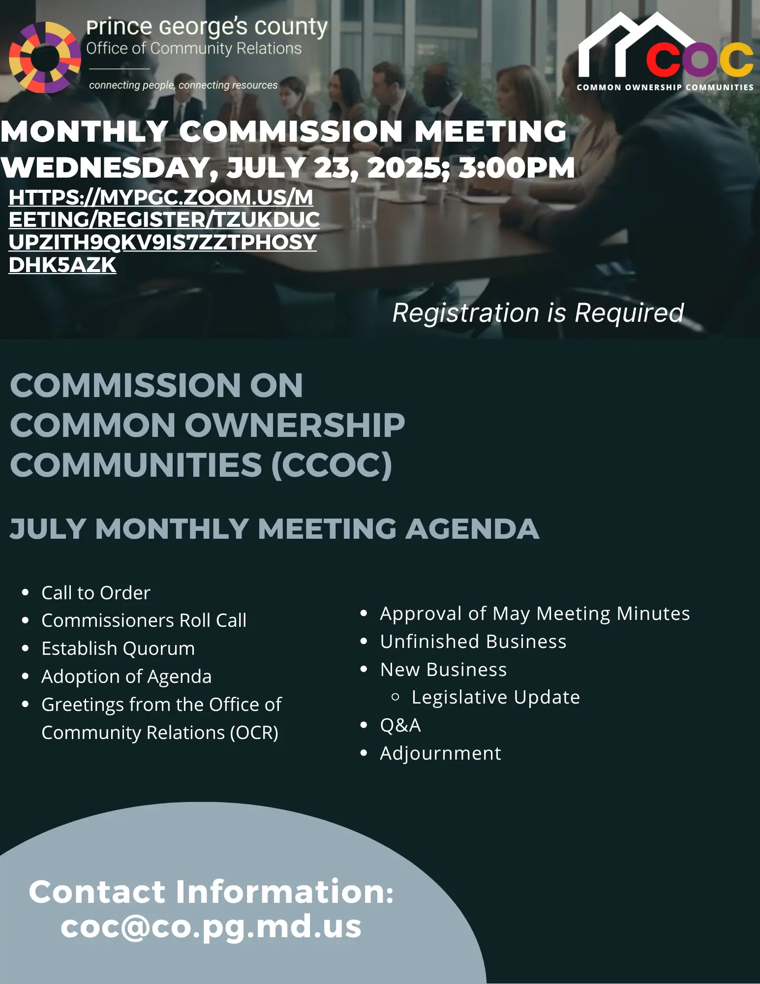 CCOC July Monthly Meeting | Prince George's County