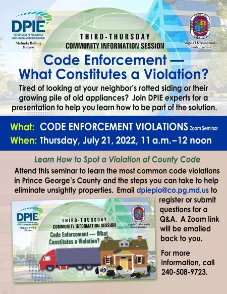 Code Enforcement — What Constitutes a Violation? | Prince George's County